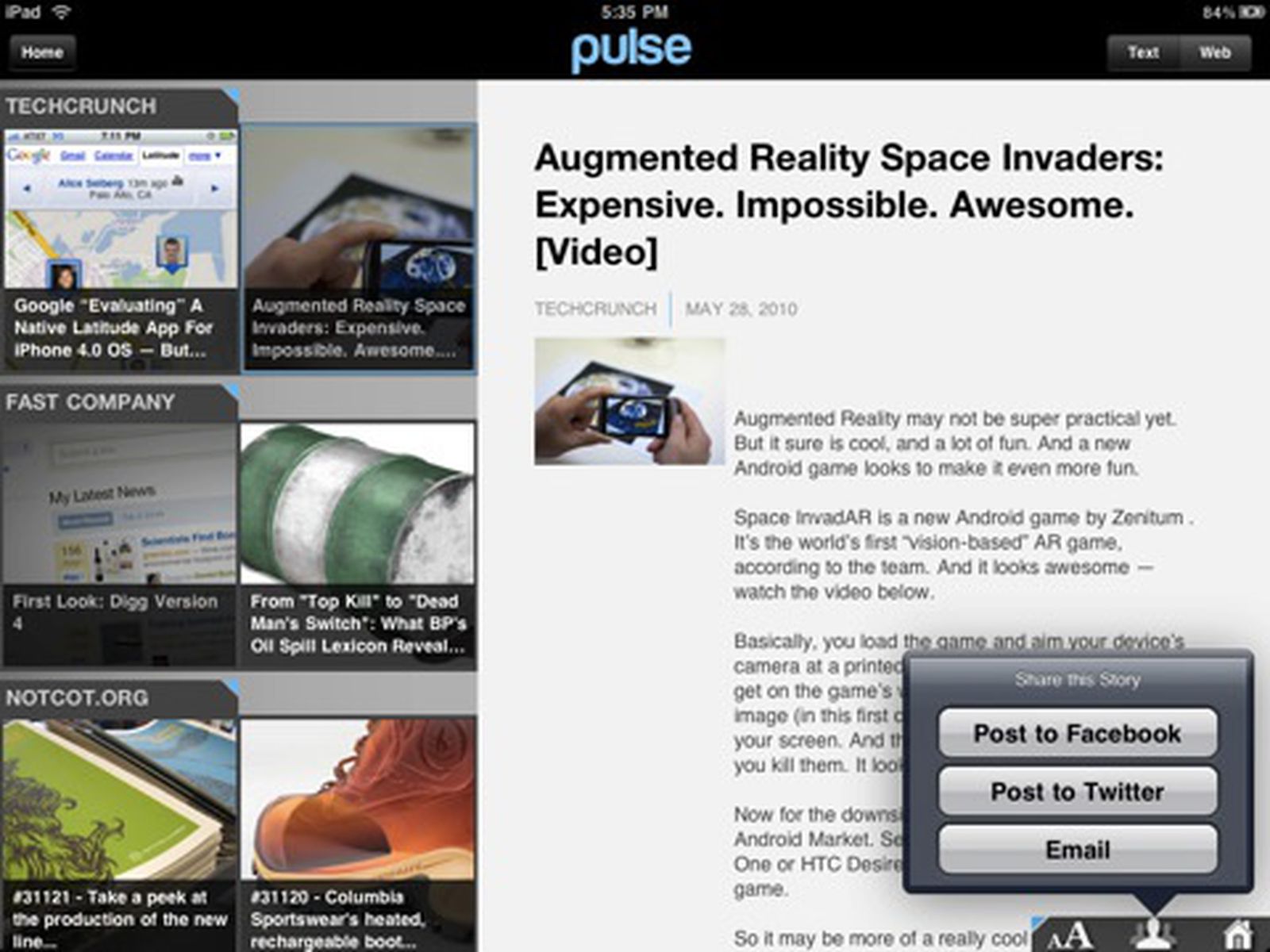 'Pulse News Reader' for iPad Pulled From App Store After New York Times ...