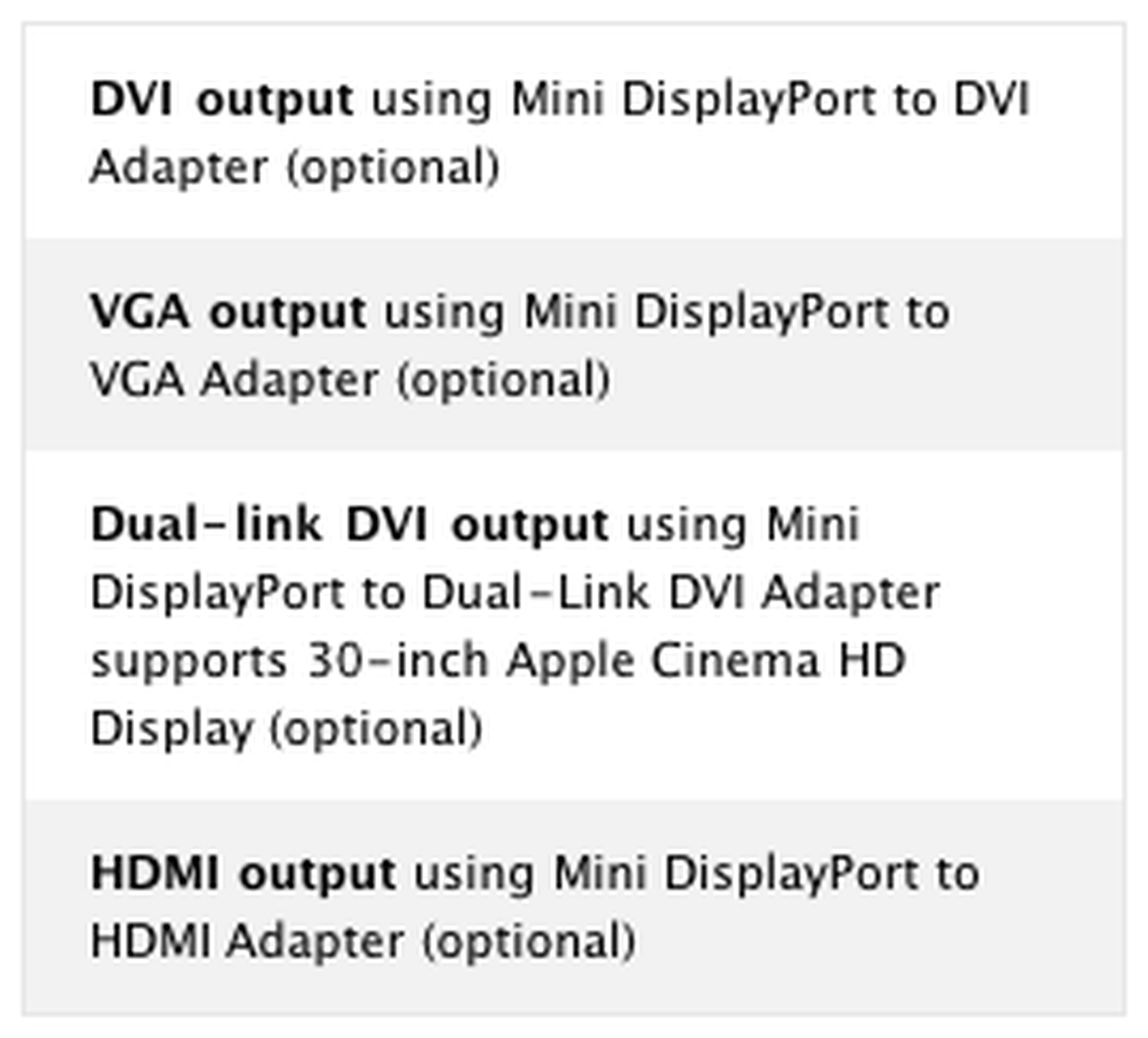 Apple Updates MacBook Pro Mini DisplayPort Implementation to Support ...