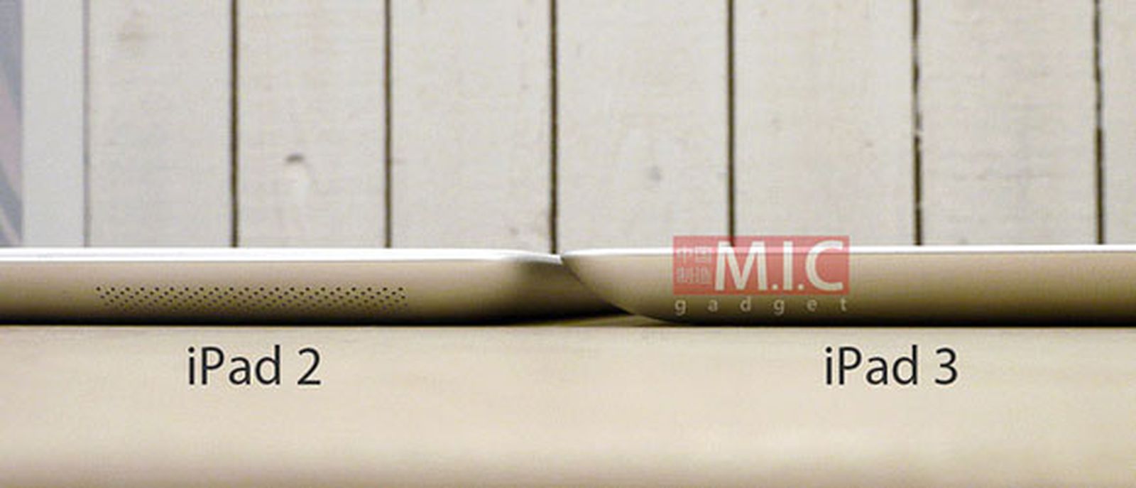 Side by Side Photos of iPad 2 and iPad 3 Casing Shows Gradual Taper and ...