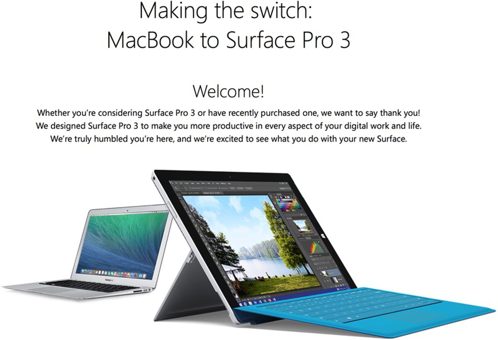 Microsoft Launches Site to Lure MacBook Switchers to Surface Pro 3 ...