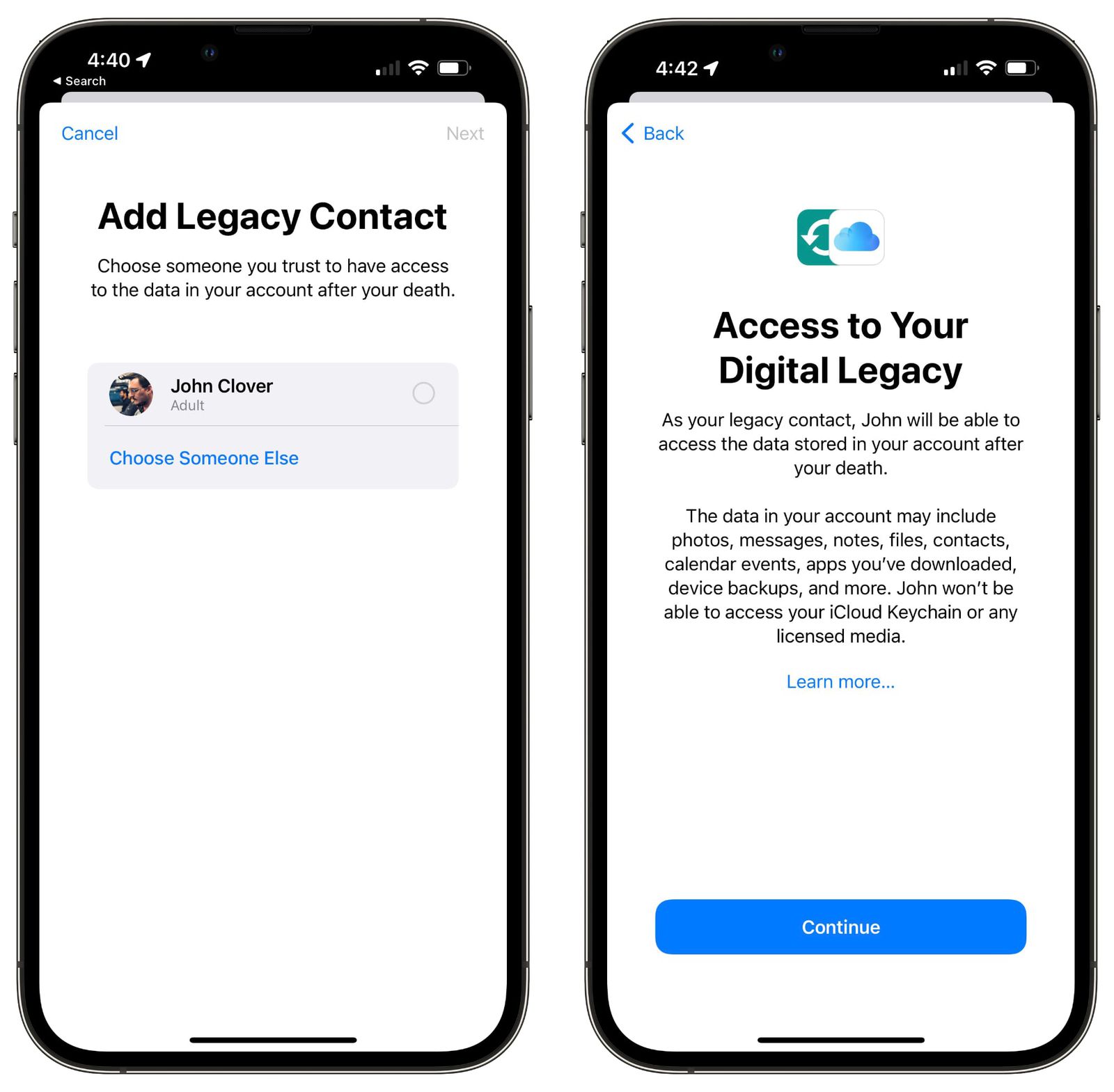 Apple's Legacy Contact Feature: Family Access For Photos and Data After You Die - MacRumors