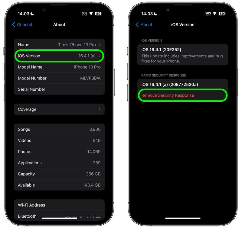 How to Remove Rapid Security Response Software Updates on iPhone and ...