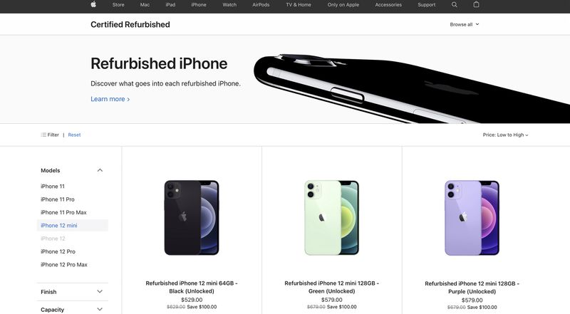 iPhone Mini Models Hit Apple's Refurb Store Just Days Before Debut of ...