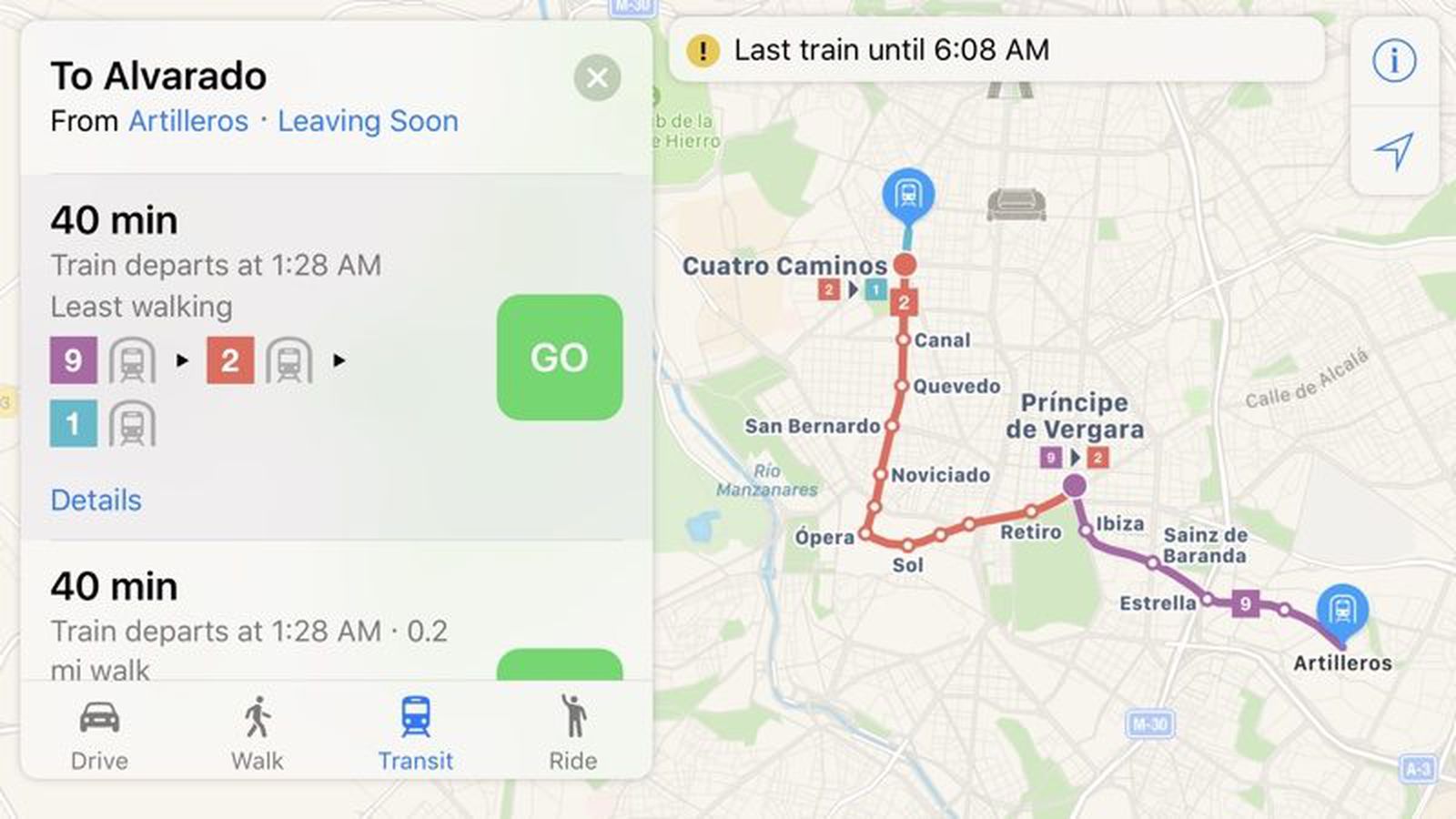 Apple Maps Transit Directions Start Rolling Out in Madrid - MacRumors