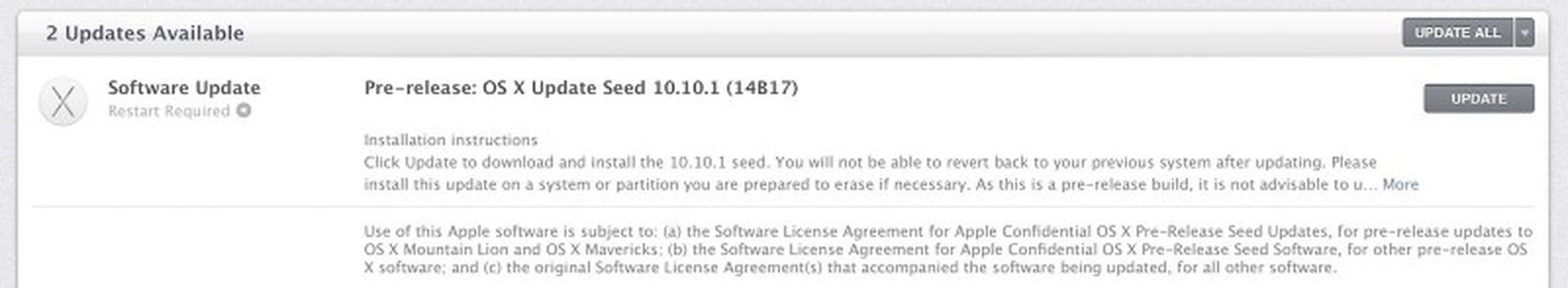 Apple Seeds First OS X 10.10.1 Yosemite Beta to Developers - MacRumors