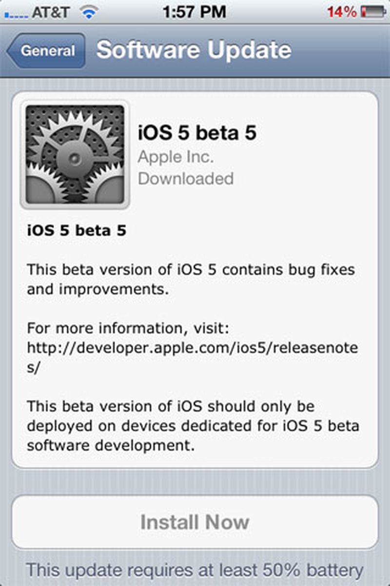Apple Releases iOS 5 Beta 5 to Developers - MacRumors
