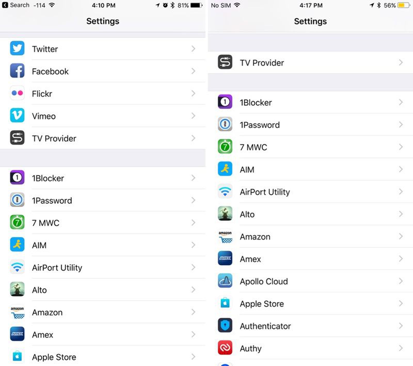 Apple Nixes Facebook and Twitter Integration in iOS 11 - MacRumors