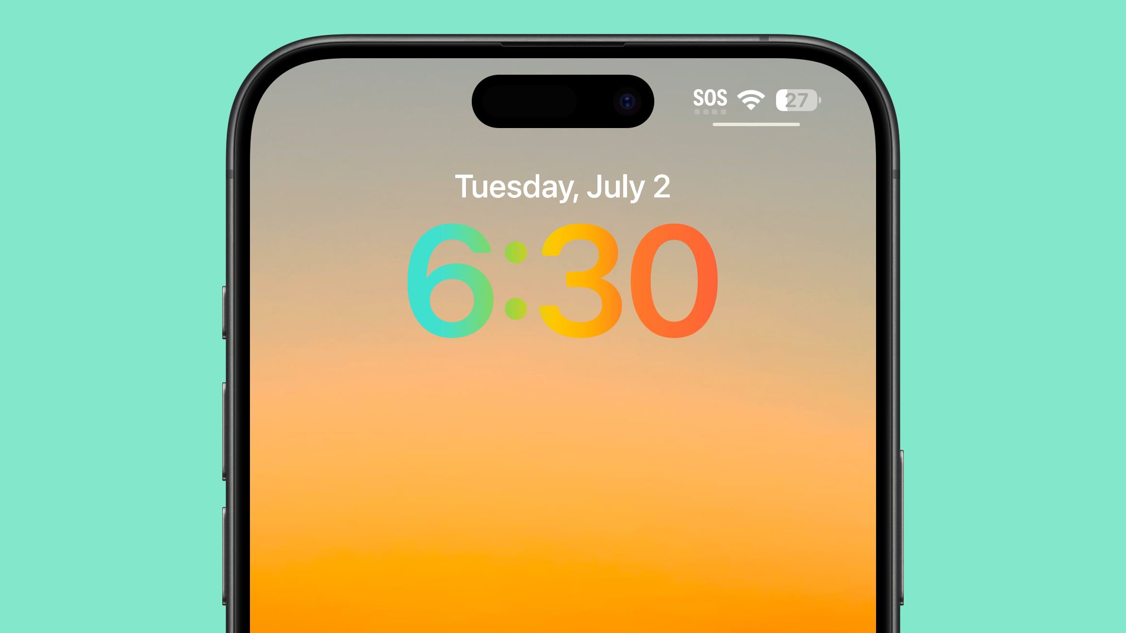 iOS 18: Show iPhone Lock Screen Clock in Rainbow Colors - MacRumors