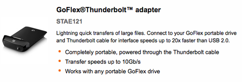 Seagate Starts Selling GoFlex Portable Thunderbolt Adapter - MacRumors