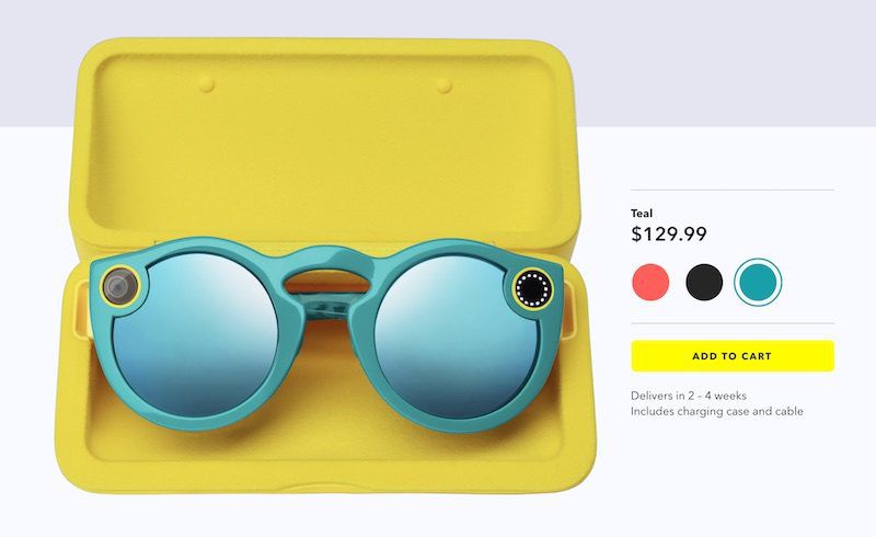 Snapchat Spectacles Now Available to Purchase Online for $130 - MacRumors