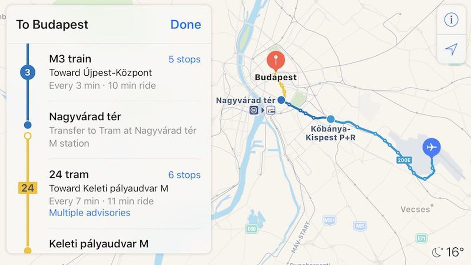 Apple Maps Transit Directions Now Available in Hungary - MacRumors