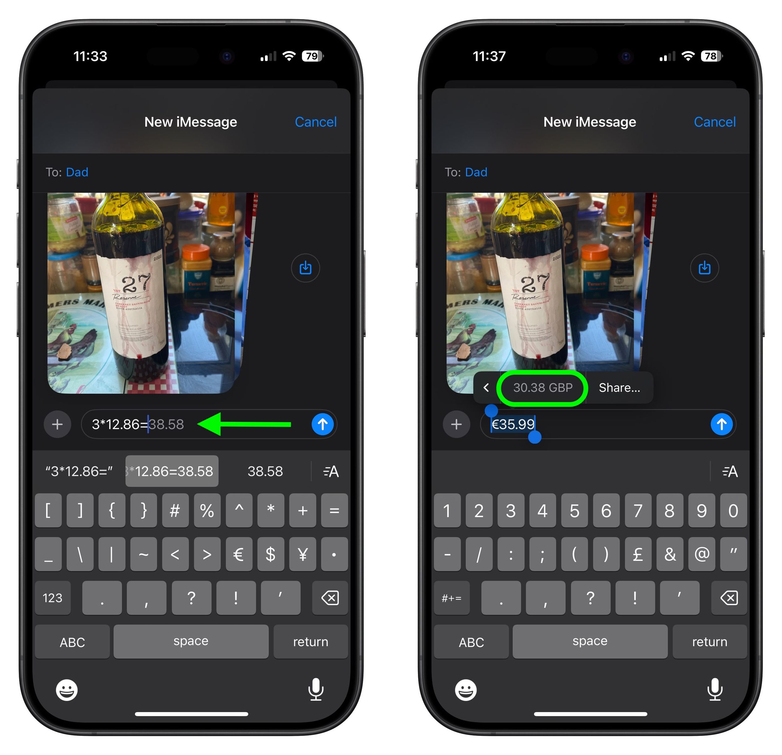 iOS 18: Perform Calculations and Conversions in Messages - MacRumors