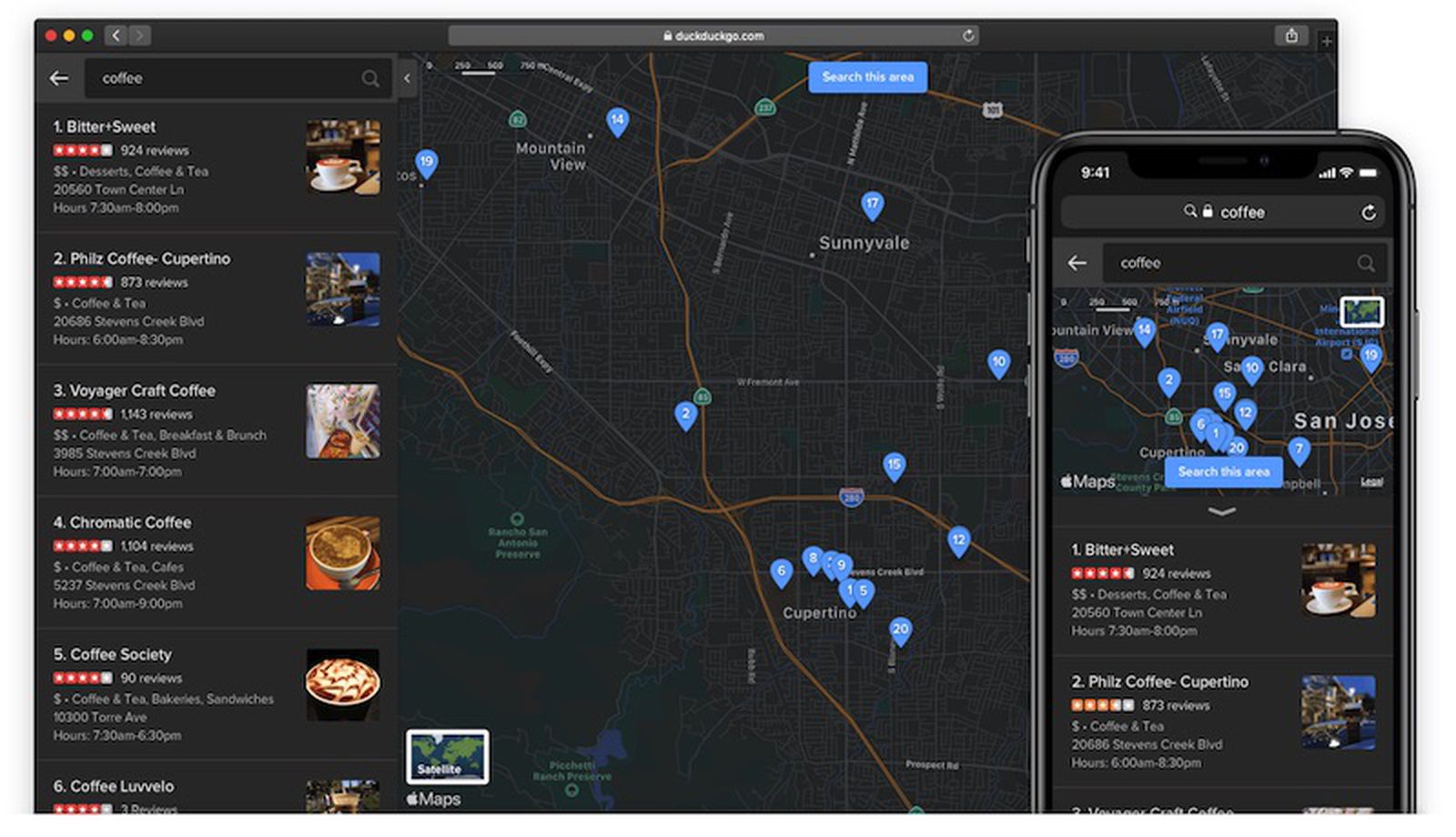 DuckDuckGo Enhances Apple Maps Integration, Including Dark Mode - MacRumors