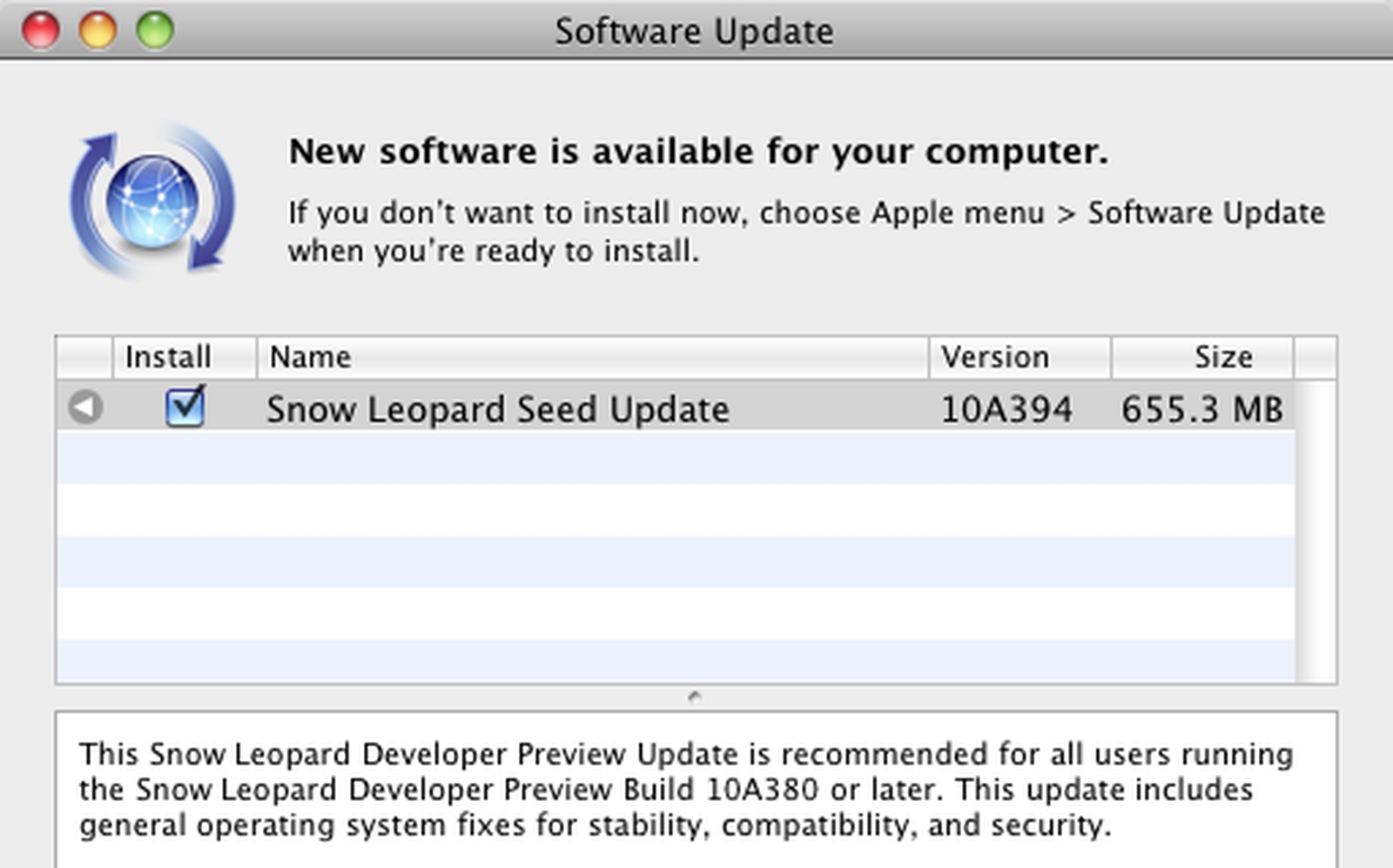 Apple Seeds OS X Snow Leopard Build 10A394 to Developers - MacRumors