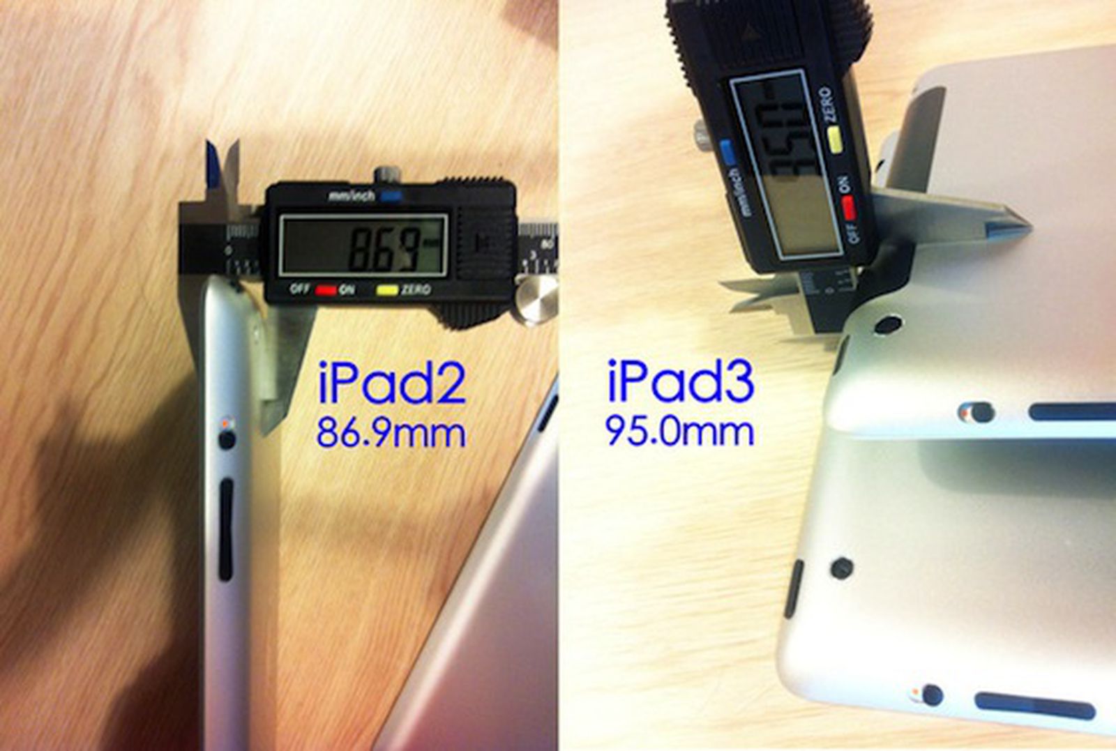 iPad 3 Rear Shell Measures in at 9.5 mm Thick, 0.8 mm Thicker Than iPad ...