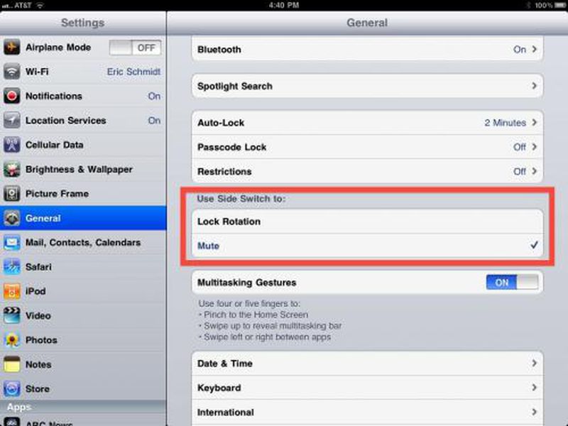 iOS 4.3 Beta Brings Software Option for Rotation Lock or Mute on iPad ...