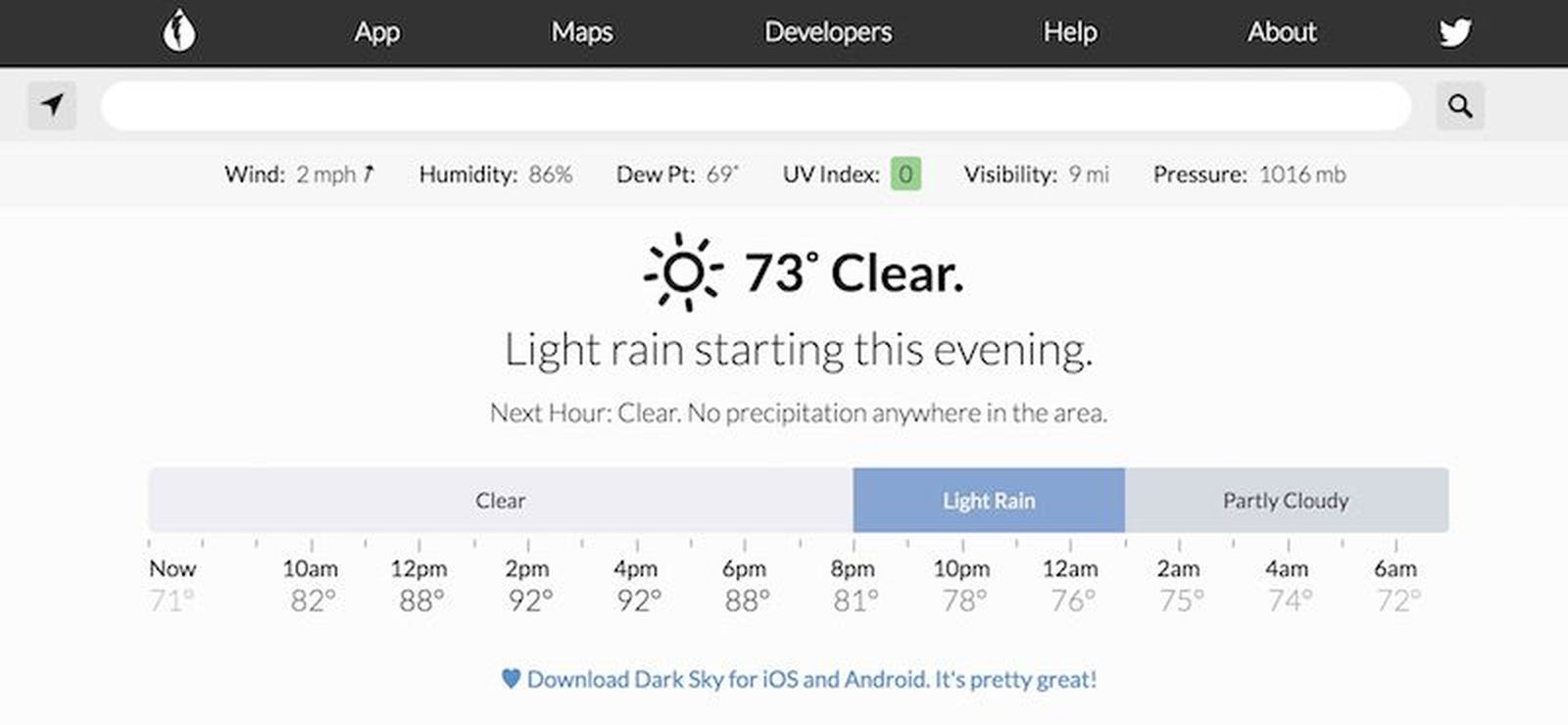 Popular Weather App 'Dark Sky' Expands to the Web - MacRumors