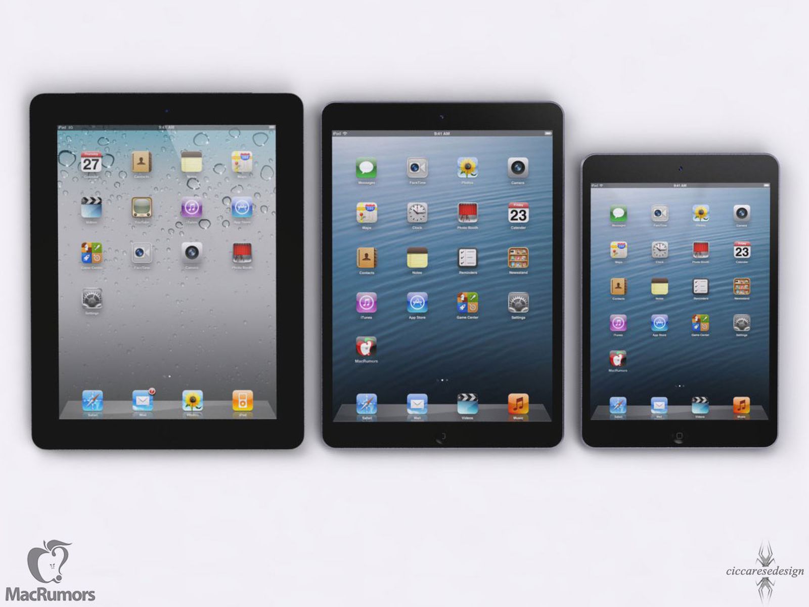 Size Comparison of iPad 4, iPad Mini, iPhone 5 and Upcoming iPad 5 ...