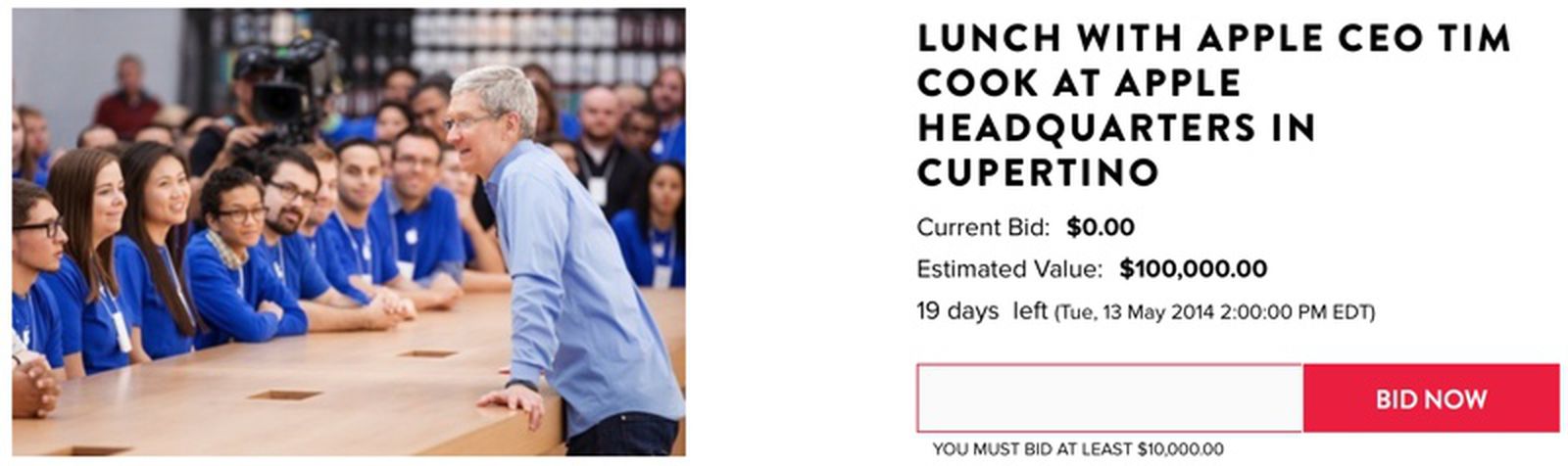 Tim Cook Auctions Charity Lunch Meeting at Apple HQ - MacRumors