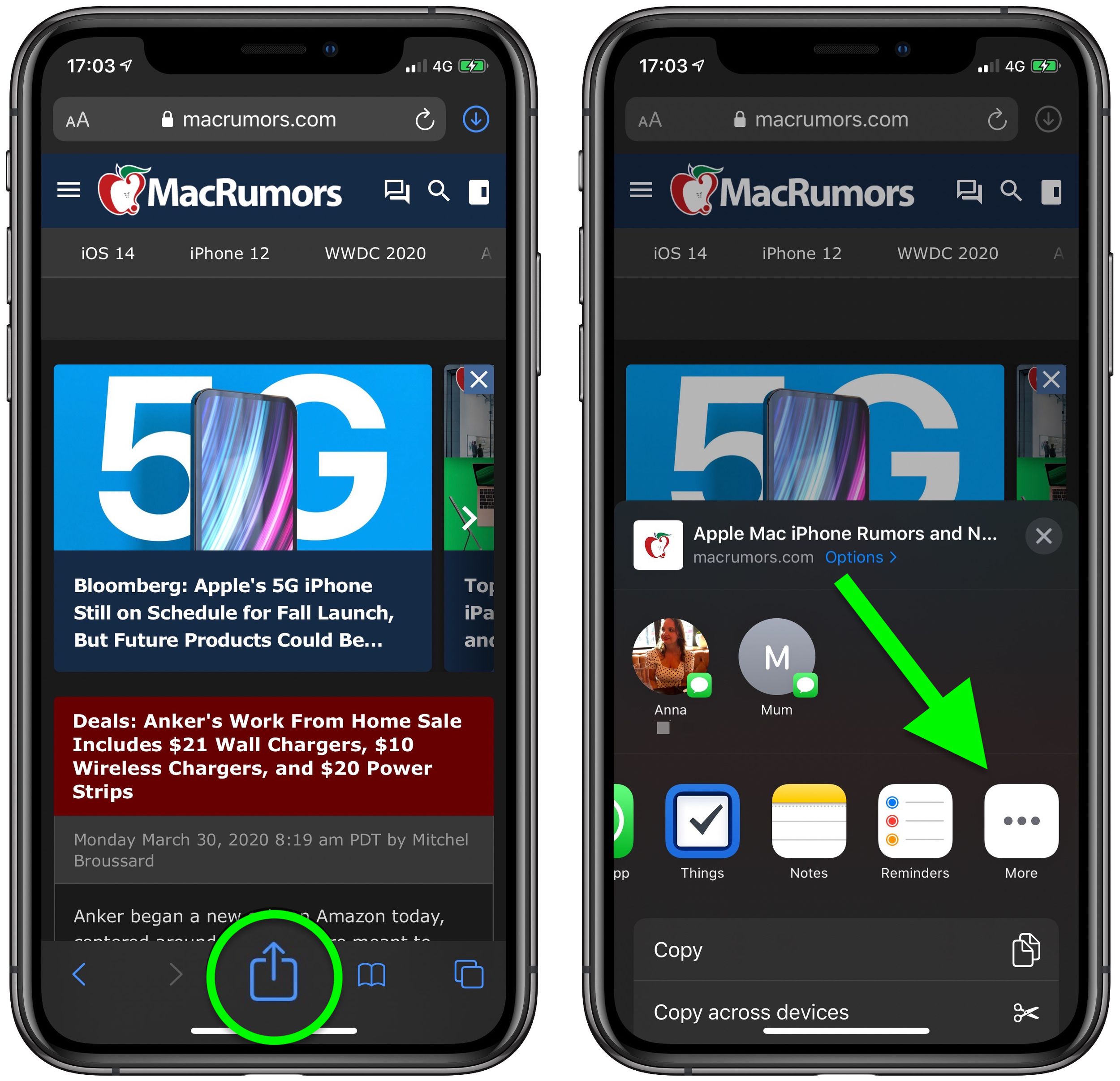 How To Customize The Apps In Your Ios Share Sheet Macrumors