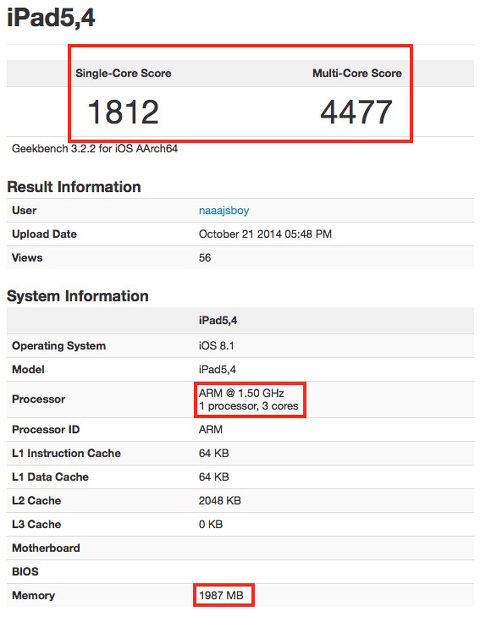 iPad Air 2 Benchmark Points to A8X Chip With Triple-Core 1.5 GHz CPU, 2 ...