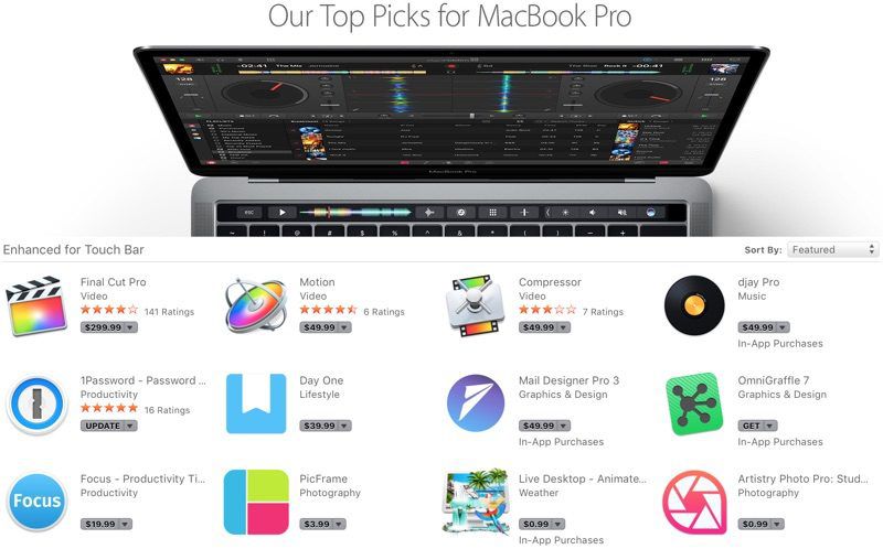 Apple Highlights Mac Apps Updated With Support for MacBook Pro Touch ...