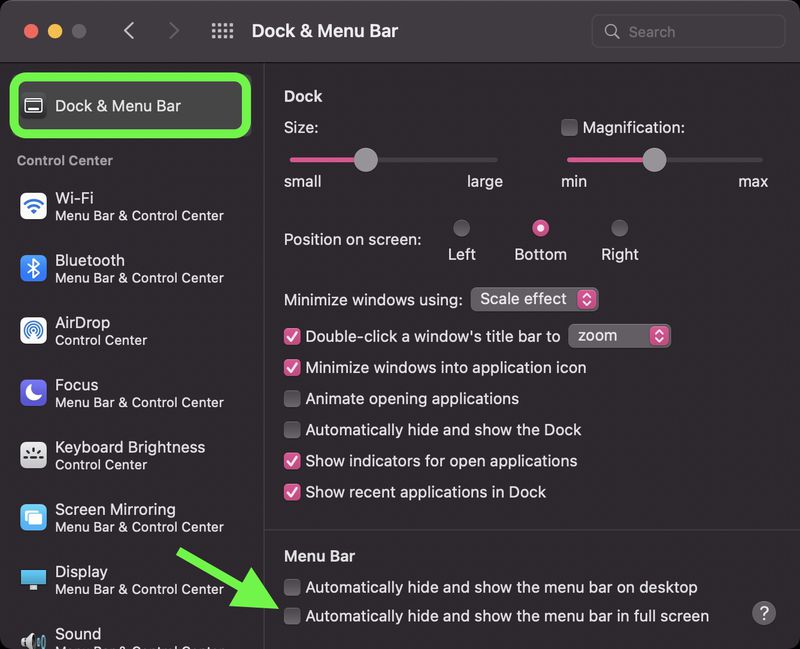 How to Make Your Mac's Menu Bar Stay Visible in Full Screen Mode ...