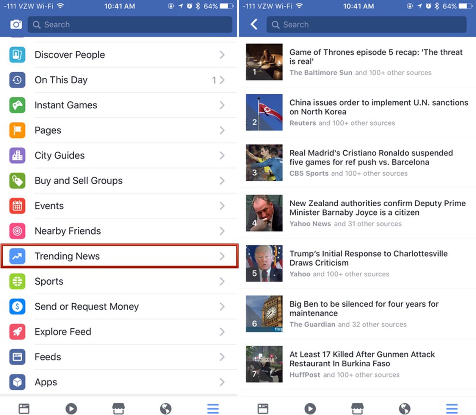 Facebook Rolling Out New Trending News Section on Mobile - MacRumors