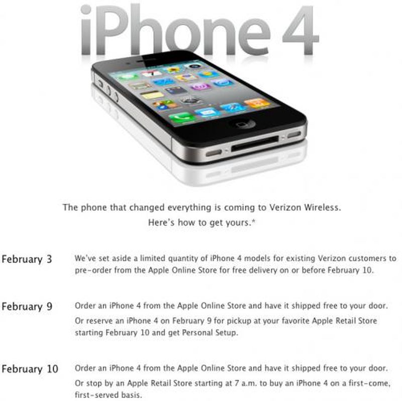 Apple Announces iPhone Pre-Orders Tomorrow for Existing Verizon ...