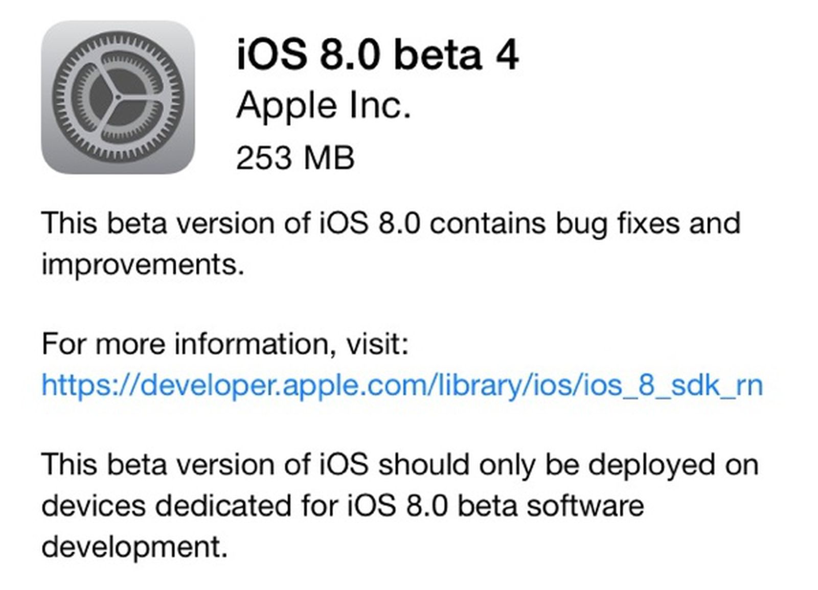 Apple Releases iOS 8 Beta 4 to Developers - MacRumors