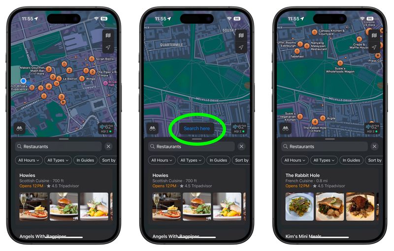 iOS 18: Using the New 'Search Here' Feature in Apple Maps - MacRumors iOS 18: Using the New 'Search Here' Feature in Apple Maps - MacRumors