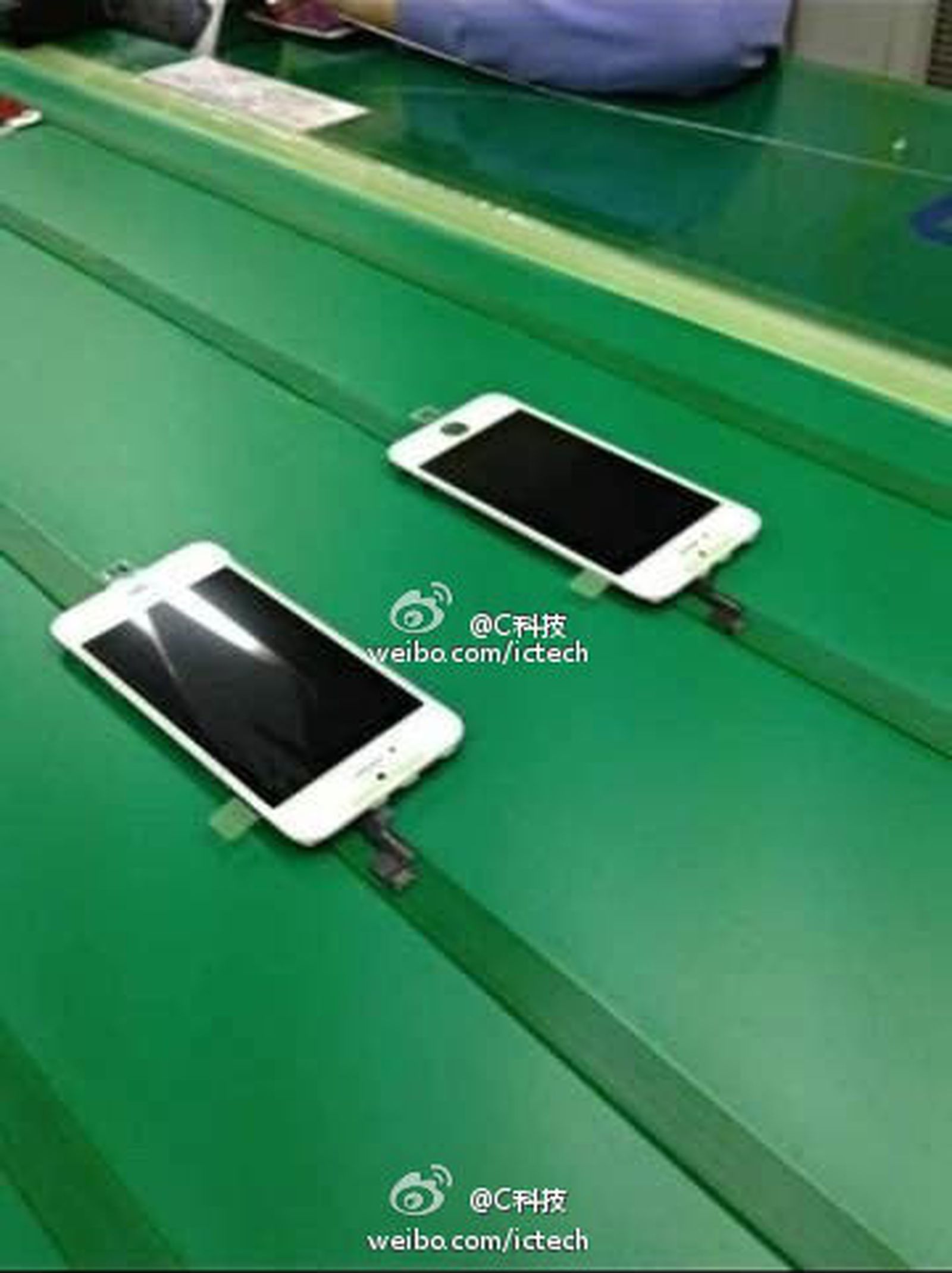 Photo of iPhone 5S Display Assemblies on Production Line Surfaces ...