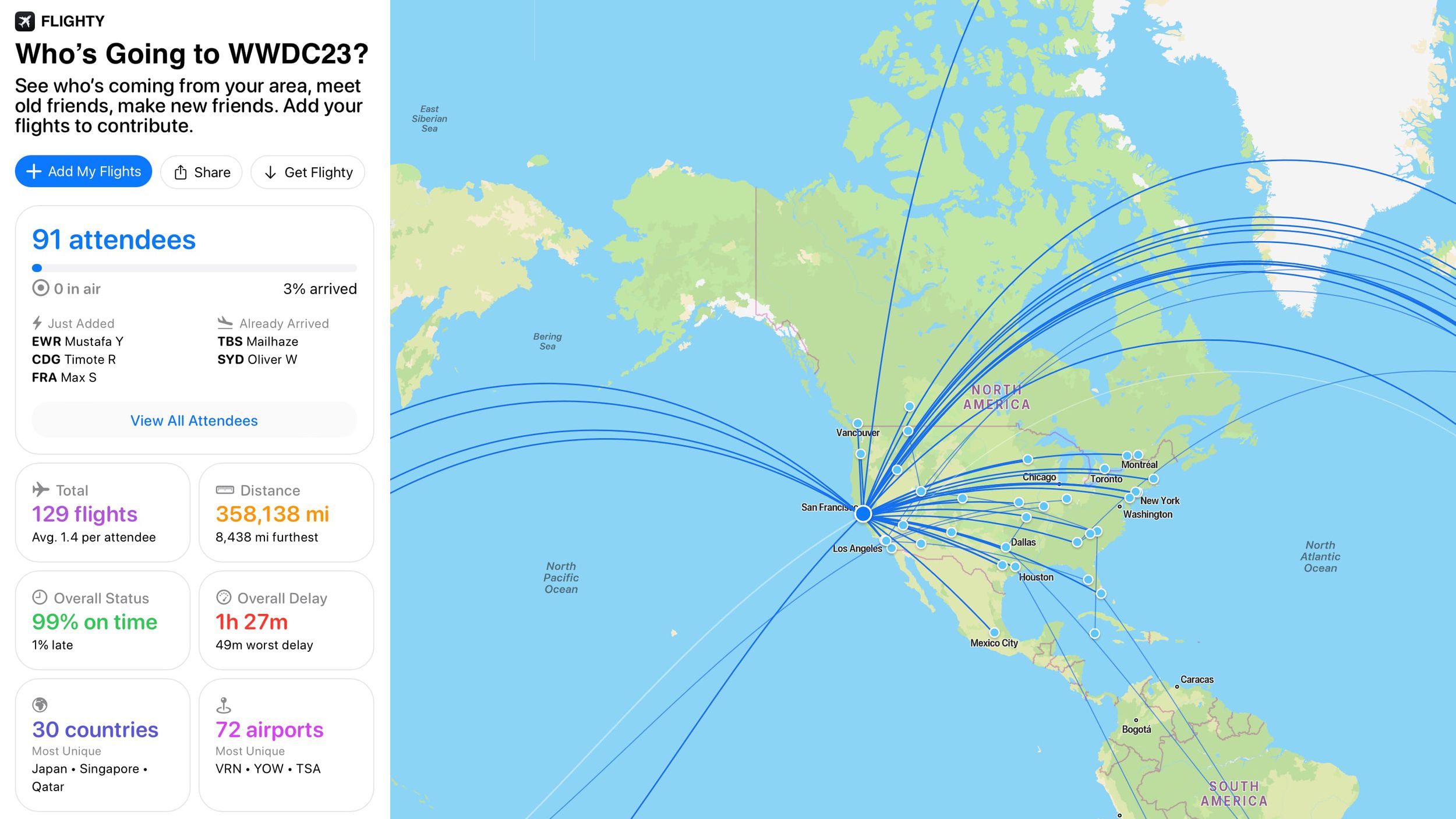 Going to WWDC? Meet Up With Other Developers Through Flighty's Tracking ...