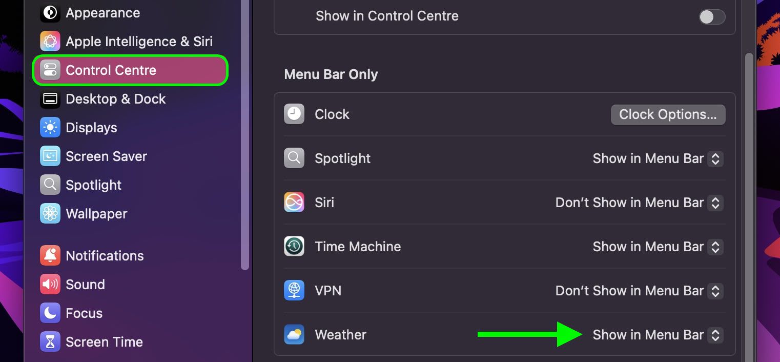 macOS 15.2: Get a Weather Report in Your Menu Bar - MacRumors