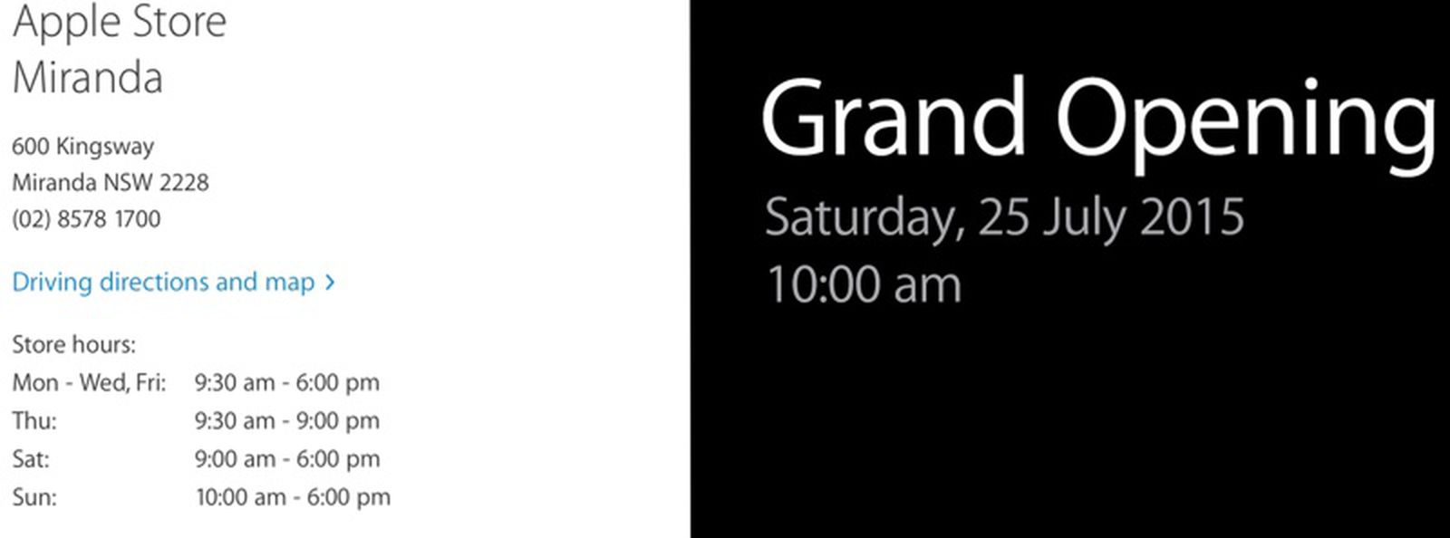 Apple Store Miranda Opening in New South Wales on July 25 - MacRumors
