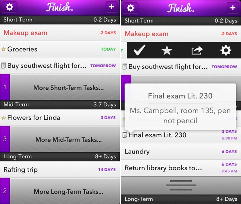 Deadline-Based Task Management iPhone App 'Finish' Updated with New ...