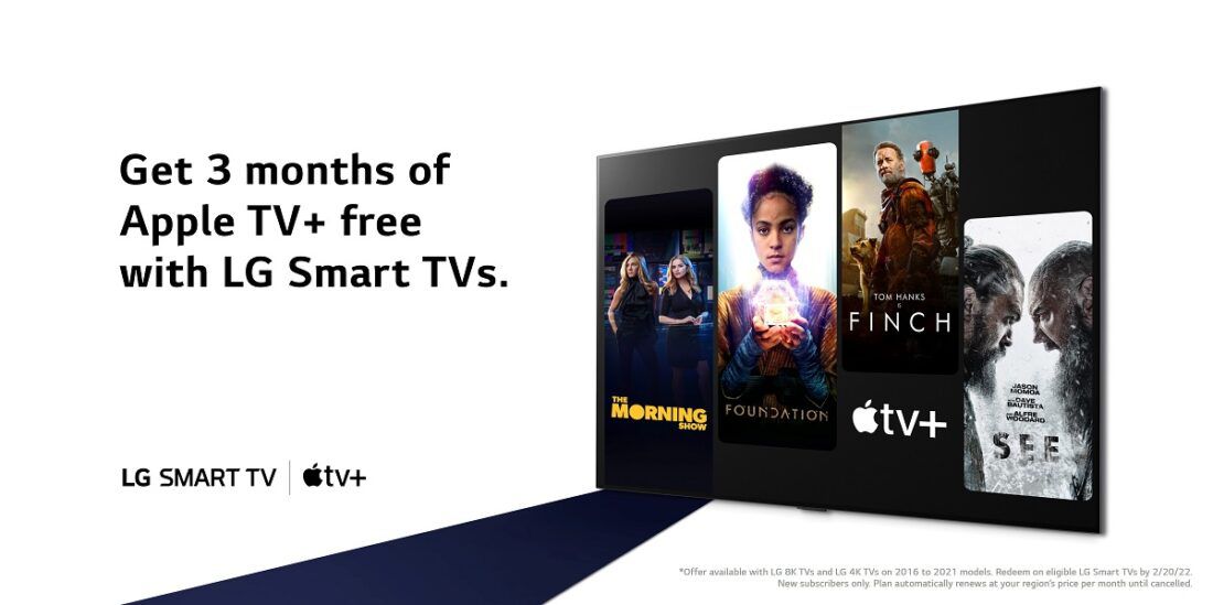 LG to Offer Free Three-Month Apple TV+ Trial on 2016 and Newer Smart ...