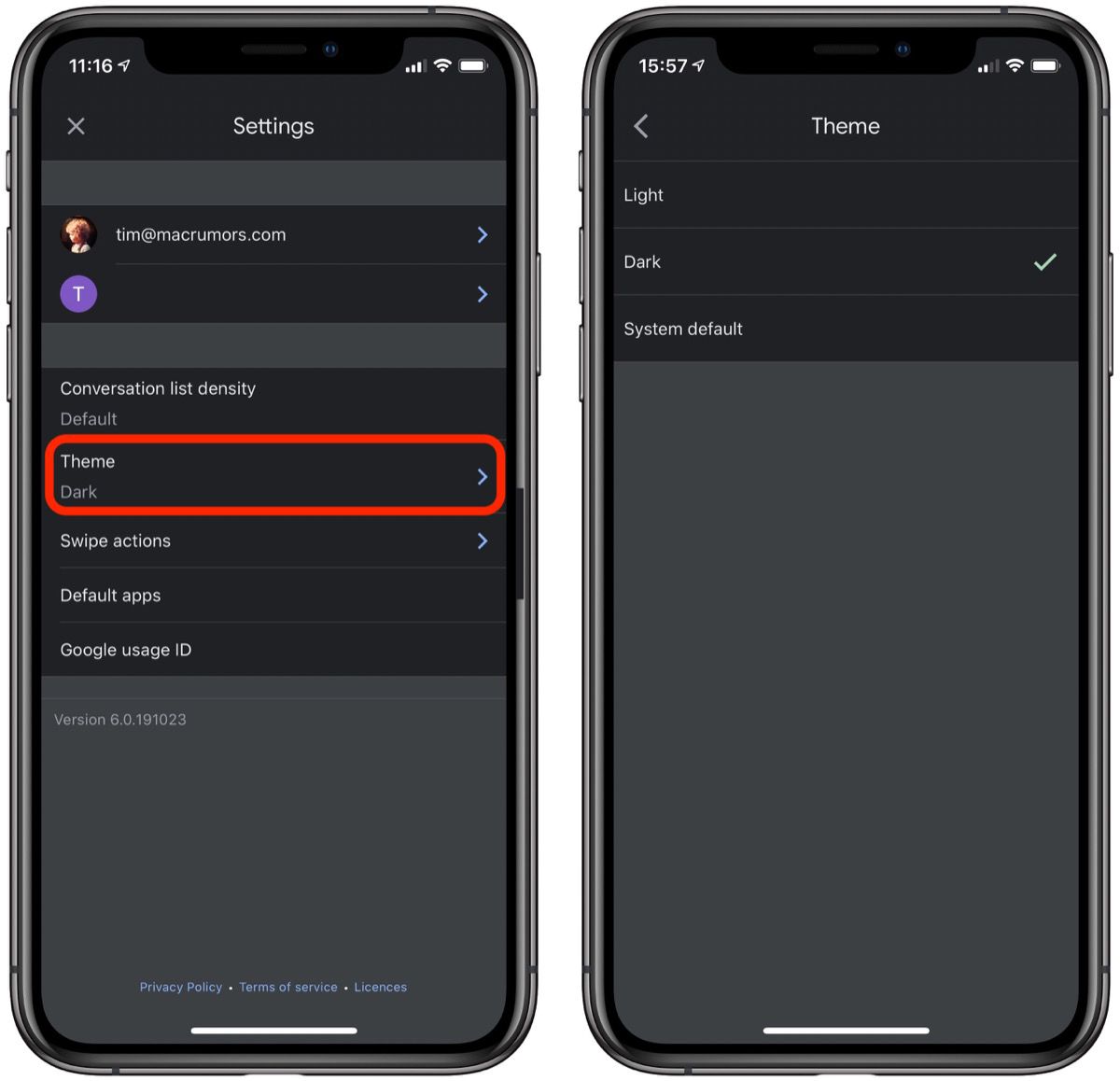 How to Enable Dark Mode in the Gmail iOS App - MacRumors