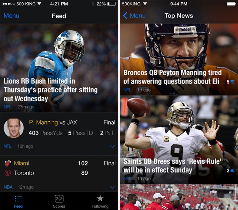 'theScore' for iOS Updated with Highly Customizable News Feeds - MacRumors