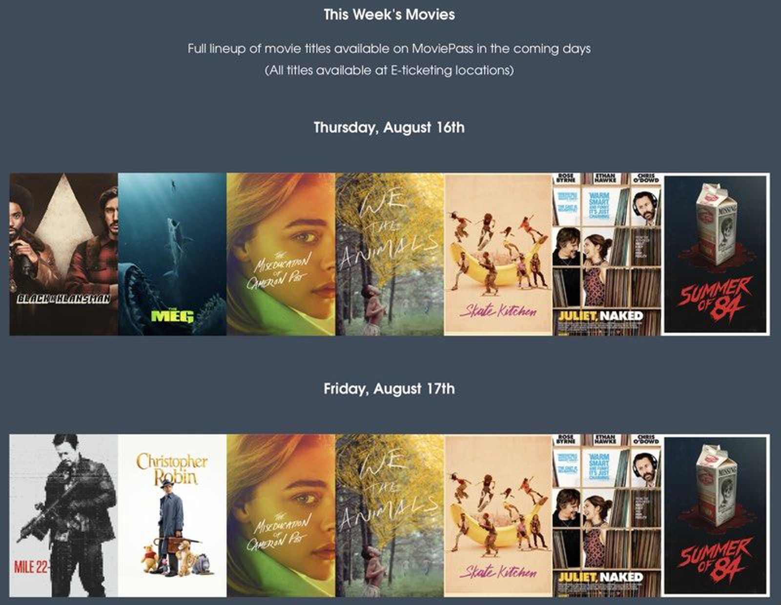 MoviePass Now Limiting Subscribers to a Choice of Six Movies Each Day ...