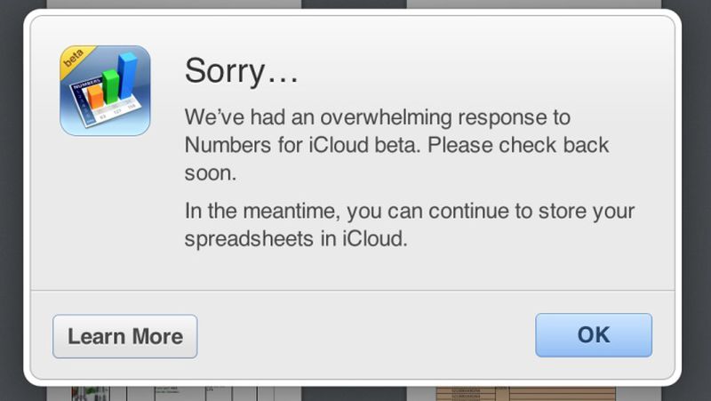 Apple Limits Access to iWork for iCloud Following 'Overwhelming Response' to Public Beta - MacRumors