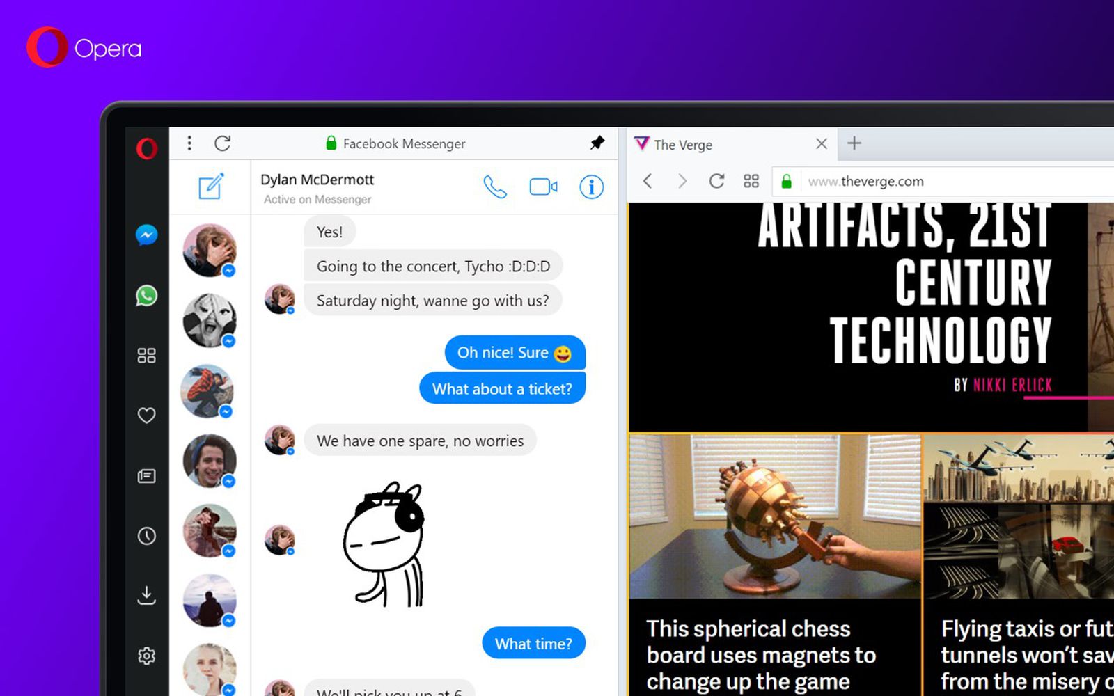 Opera Web Browser Redesign Brings Quick Access to Chat Apps - MacRumors