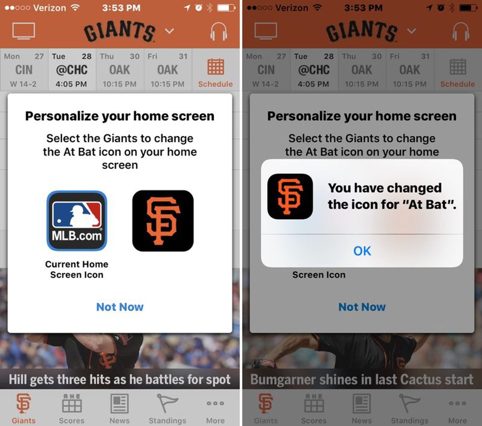 MLB.com At Bat and NHL Apps Take Advantage of Custom Icon Option in iOS ...