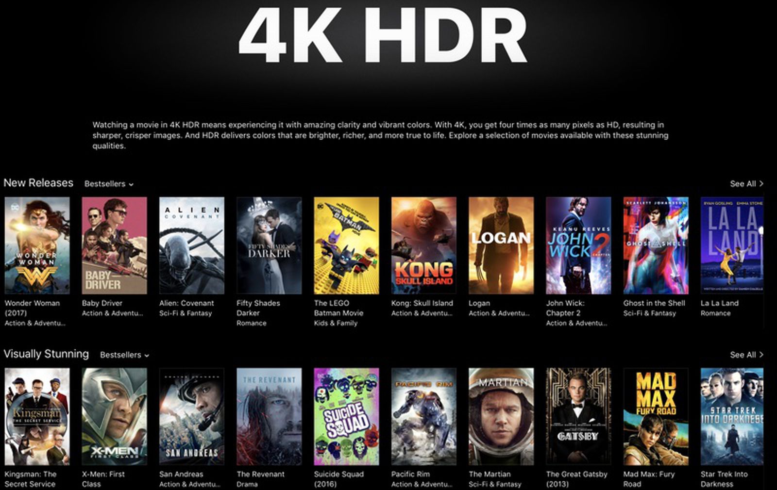 Apple Highlighting 4K HDR Movies in iTunes Ahead of Apple TV 4K Launch ...