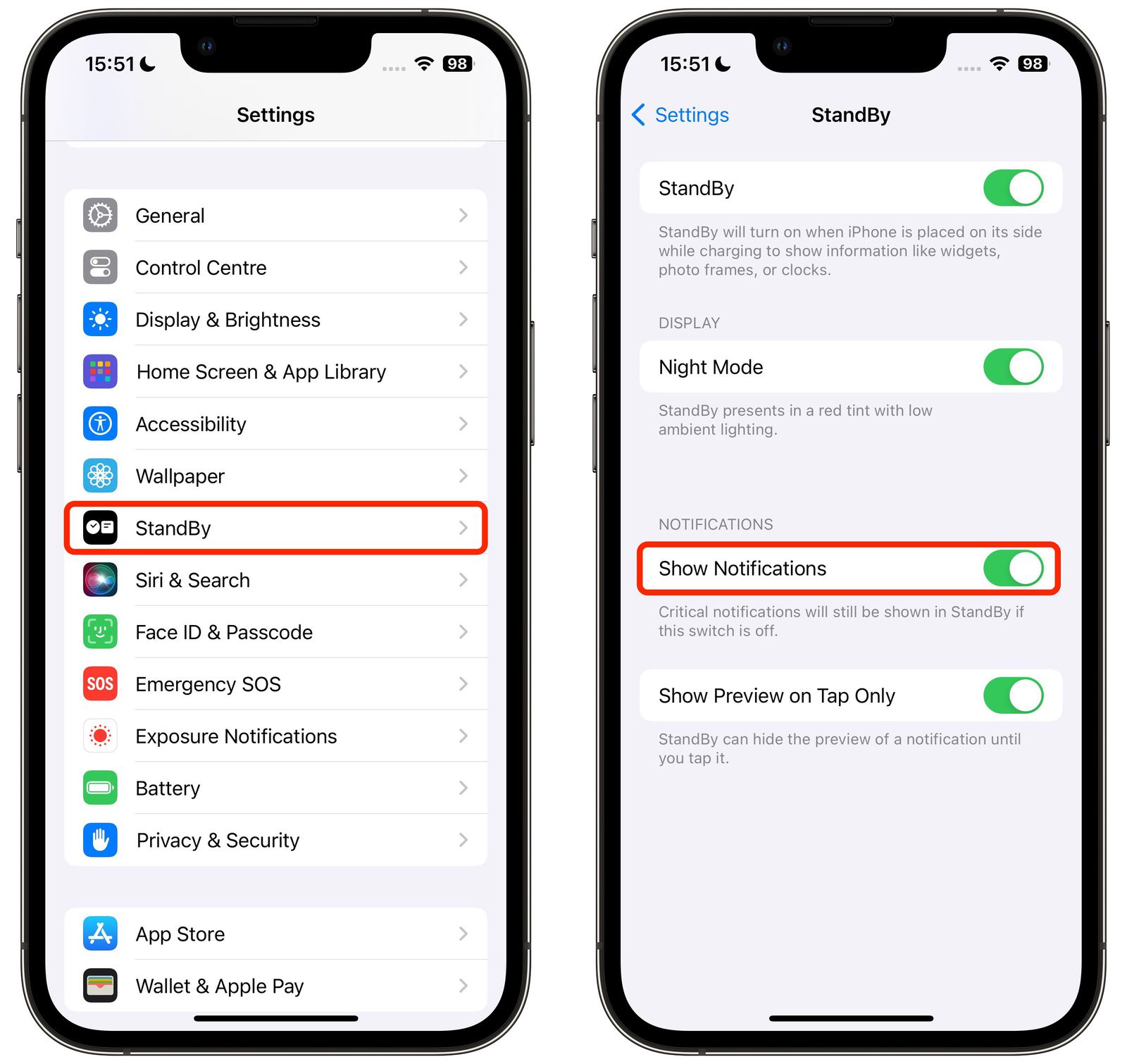 iOS 17: How to Disable Notifications in StandBy Mode - MacRumors