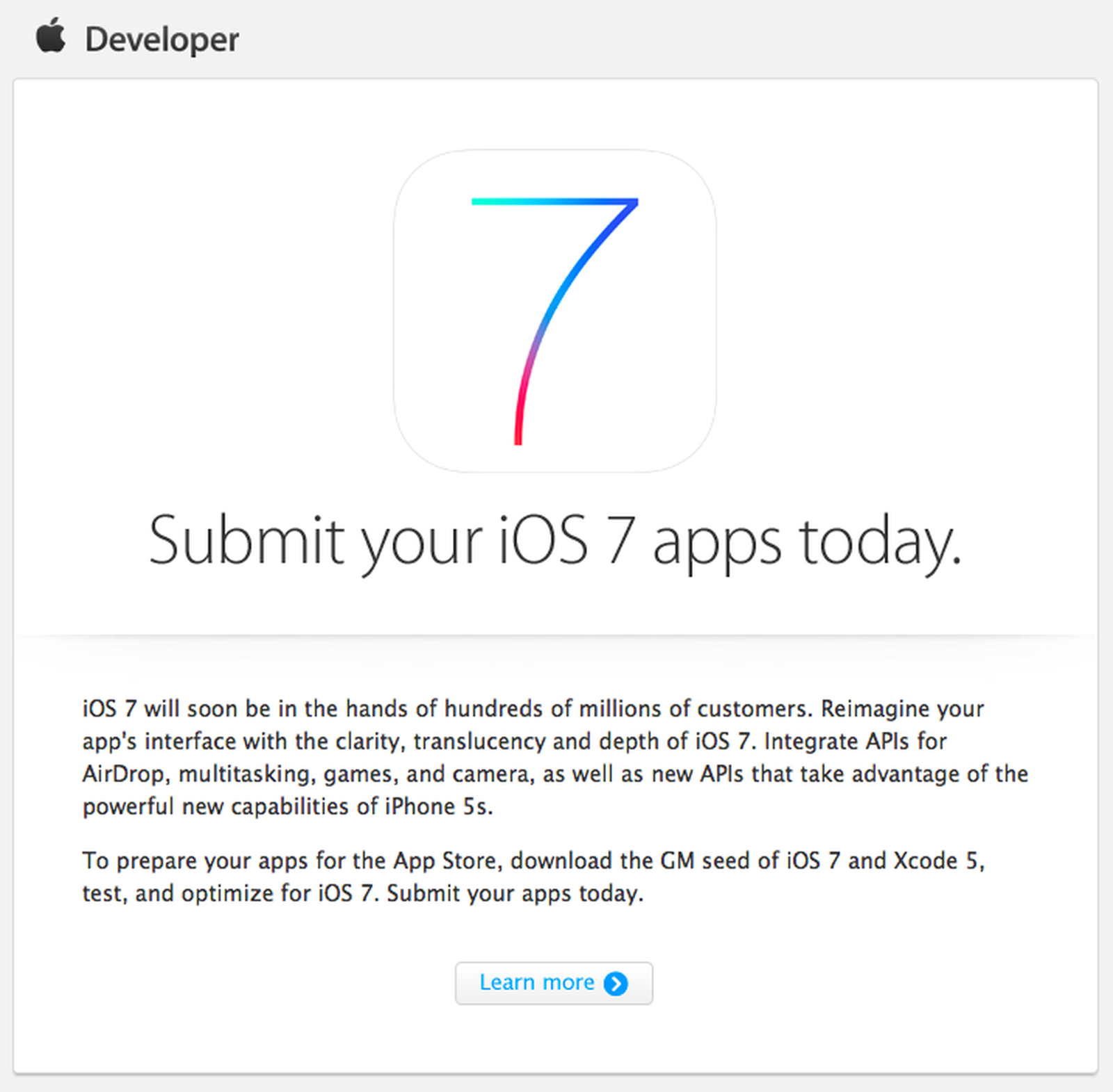 Apple Asks Developers to Submit iOS 7-Compatible App Updates - MacRumors