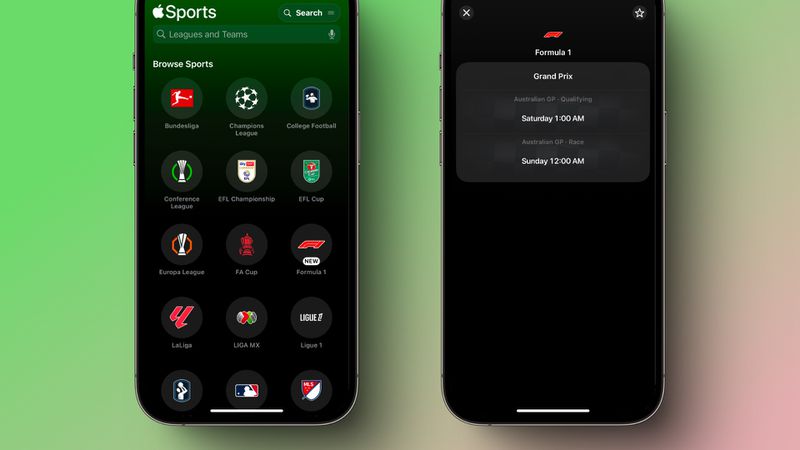 Apple Sports App Updated With Support for F1 Racing and More - MacRumors