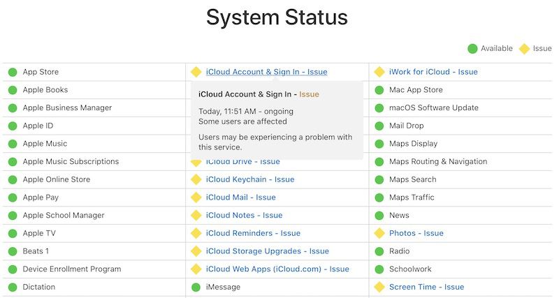 Apple Experiencing Issues With iCloud Services and Retail Store Systems ...
