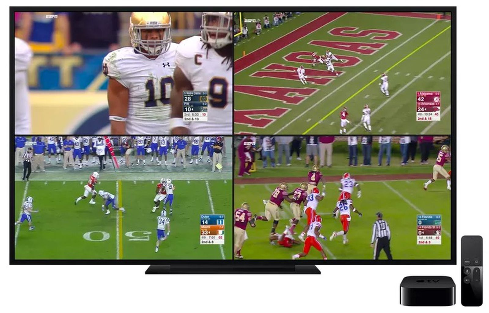 ESPN's New Apple TV App Lets You Watch Up to Four Live Sporting Events ...