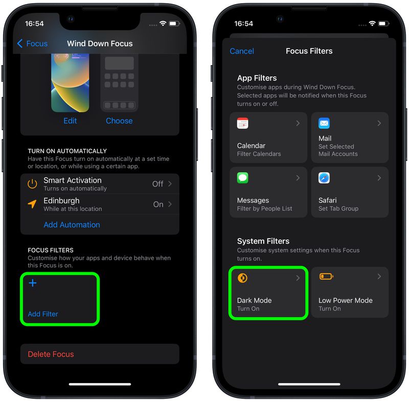 iOS 16: How to Switch On Dark Mode With a Focus - MacRumors